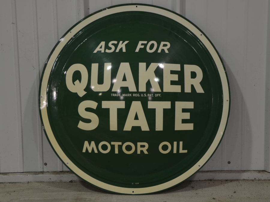Quaker State Sign SST 23in for Sale at Auction - Mecum Auctions