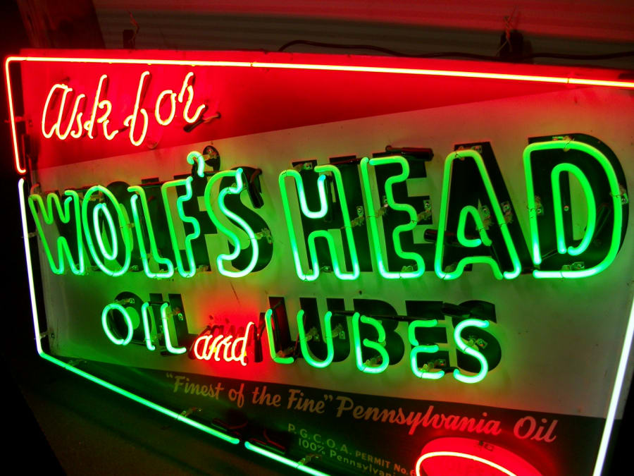 Wolfs Head Neon Sign 36x72 at Kissimmee 2014 as Z838 - Mecum Auctions