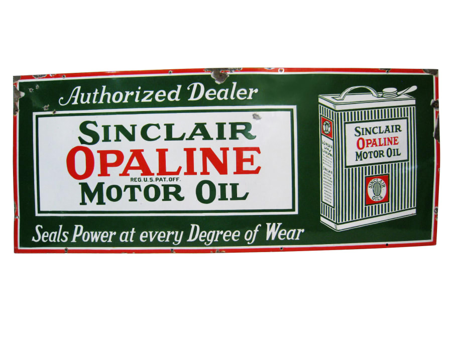 Sinclair Opaline Motor Oil Can Sign SSP 48x20 for Sale at Auction ...