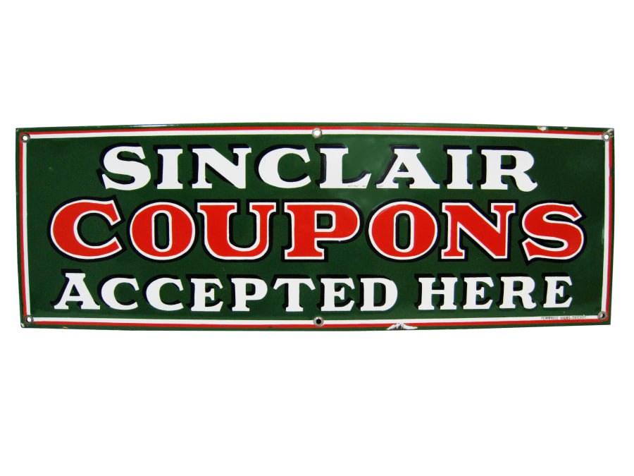 Sinclair Coupons Accepted Here Sign SSP 24x8 at Kissimmee 2016 as Z6 - Mecum Auctions