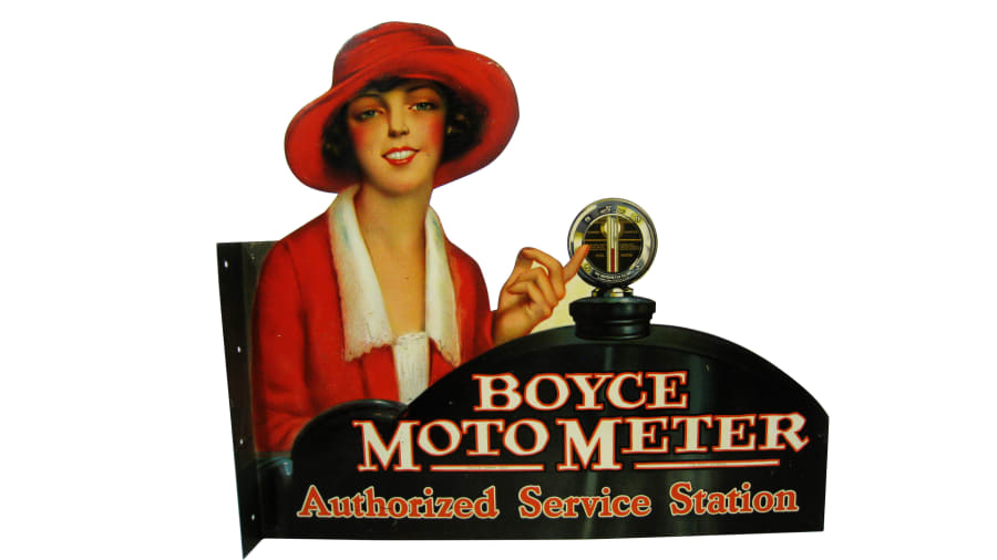 Boyce Moto Meter Flange Sign DST 21x19 at Kissimmee 2016 asZ155 - Mecum ...