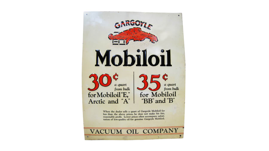 Mobiloil Gargoyle Bulk Quart Oil Price Sign SST 14x18 for Sale at ...