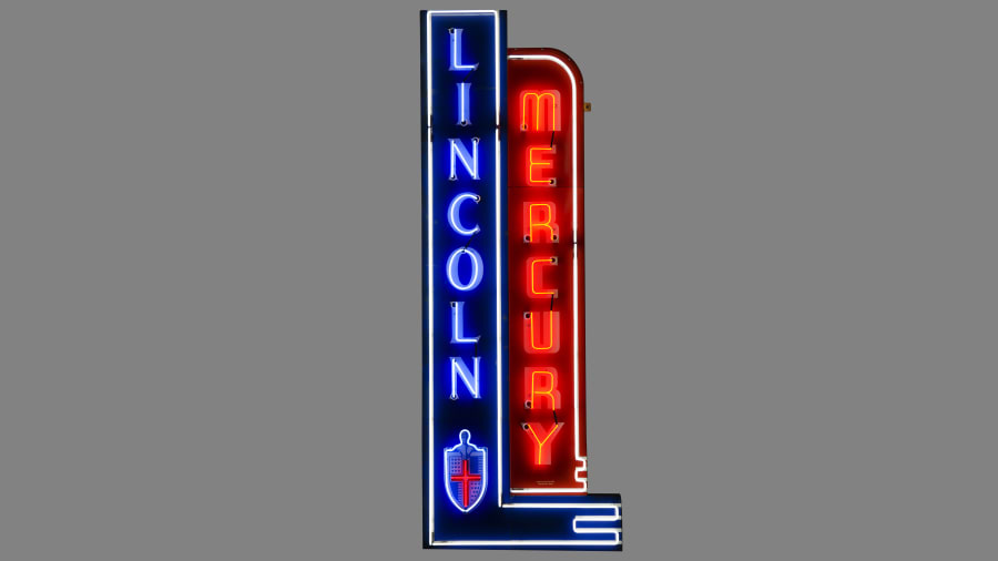 Lincoln Mercury Vertical Neon Sign SSPN 57x156x13 at Kissimmee 2016 as ...