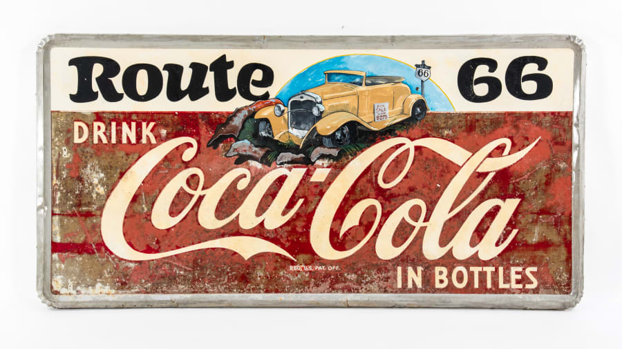 Drink Coca Cola Route 66 Sign SST 72x36 for Sale at Auction - Mecum ...