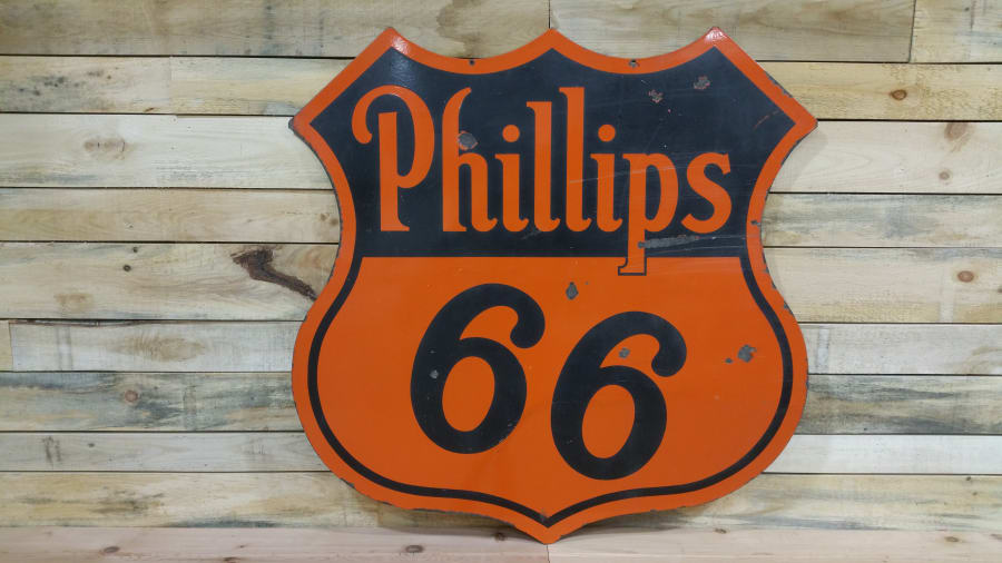 Phillips 66 Shield Sign Orange And Black DSP 47x47.25 for sale at ...