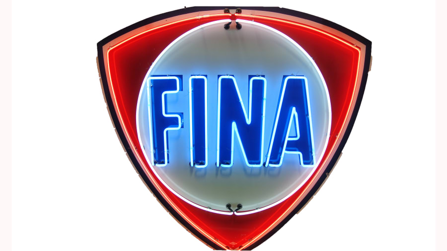 Fina Gasoline Neon Sign SSPN 70x73 at Kissimmee 2017 as M306 - Mecum ...