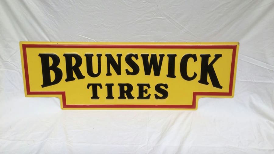 NOS Brunswick Tires Sign SS 48x24 for Sale at Auction - Mecum Auctions