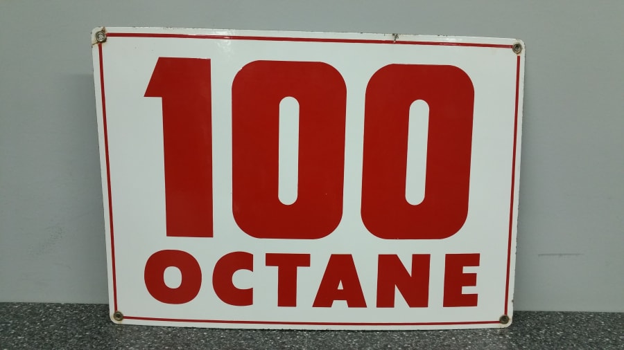 100 Octane Pump Plate Sign SSP 17x12 at Kissimmee 2017 as M389 - Mecum ...