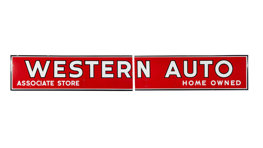 Western Auto 2 Piece SSP Sign 192x28 for Sale at Auction - Mecum Auctions