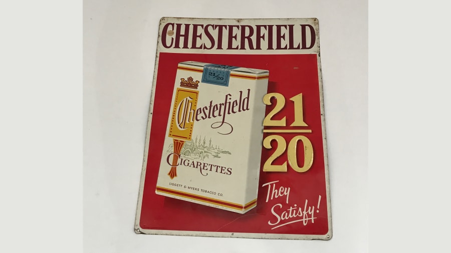 Chesterfield Cigarettes Sign 18x23.5 at Kissimmee 2018 as M279 - Mecum ...