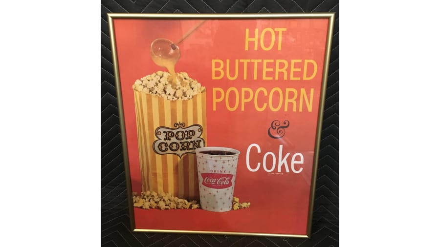1960 Popcorn & Coke Framed Sign SSP 15x17.5 at Kissimmee 2018 as M404 ...