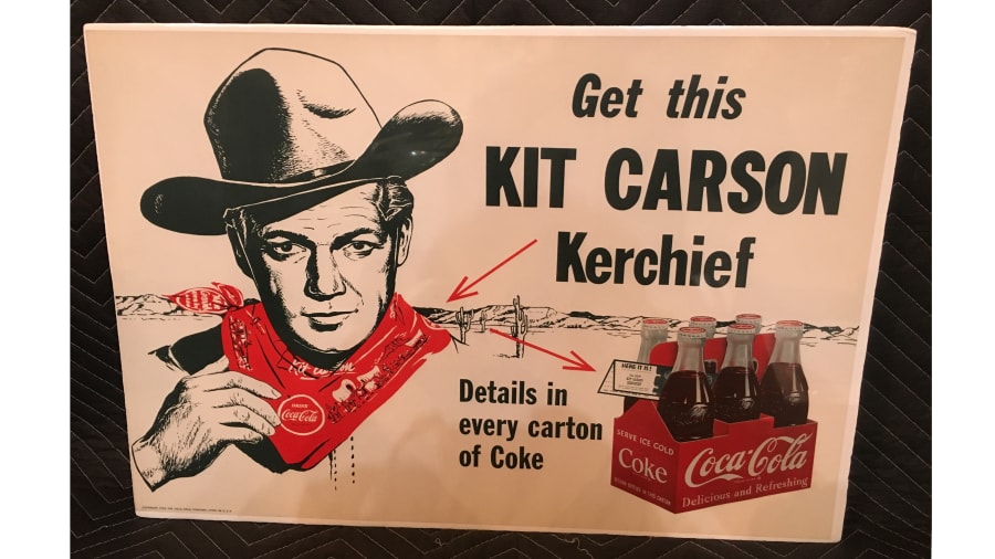 1953 Coca Cola Kit Carson Promo Sign SSP 24x16 at Kissimmee 2018 as ...