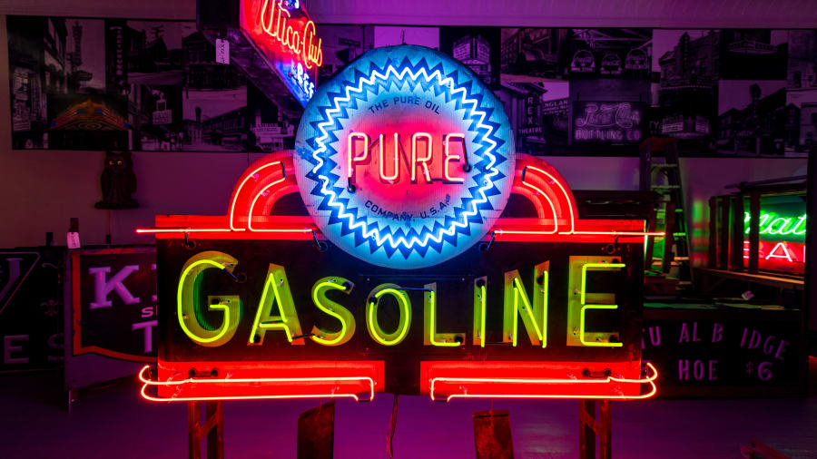 Pure Gasoline Sign Double Sided Neon 87x57.5 for sale at Kissimmee 2018 ...