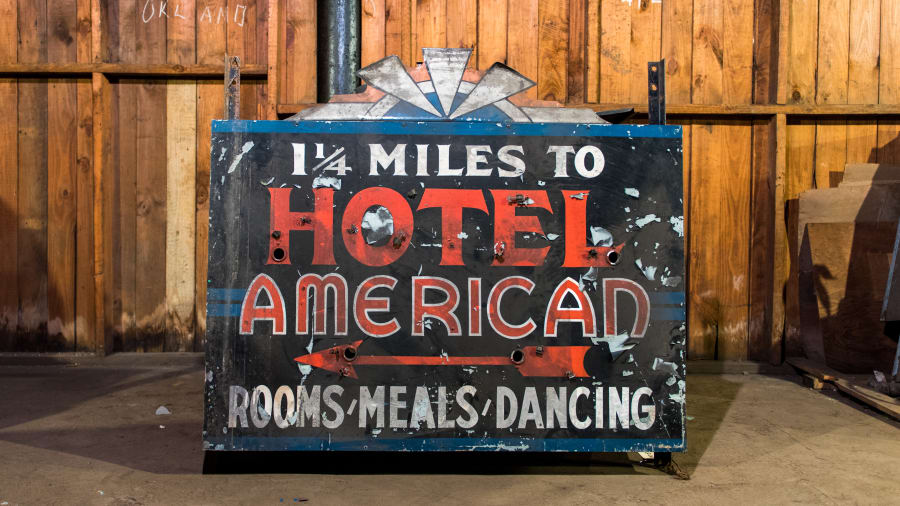Hotel American Sign Double Sided Neon 51x35 for Sale at Auction - Mecum ...