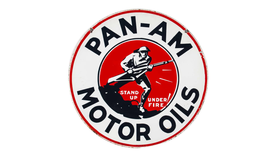 1930s Pan-Am Motor Oils Double-Sided Porcelain 30-in at Kissimmee 2020 ...