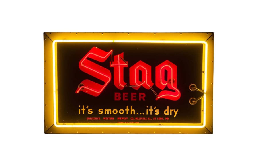 1950s Stag Beer Single-Sided Porcelain Neon 52x30x10 at Kissimmee 2020 ...