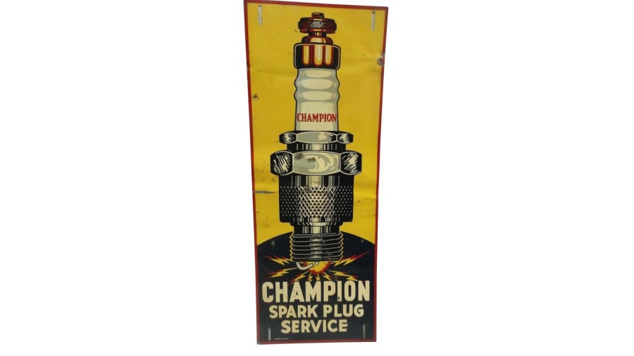 1930s Champion Spark Plug Single-Sided Tin 10x27 for Sale at Auction ...