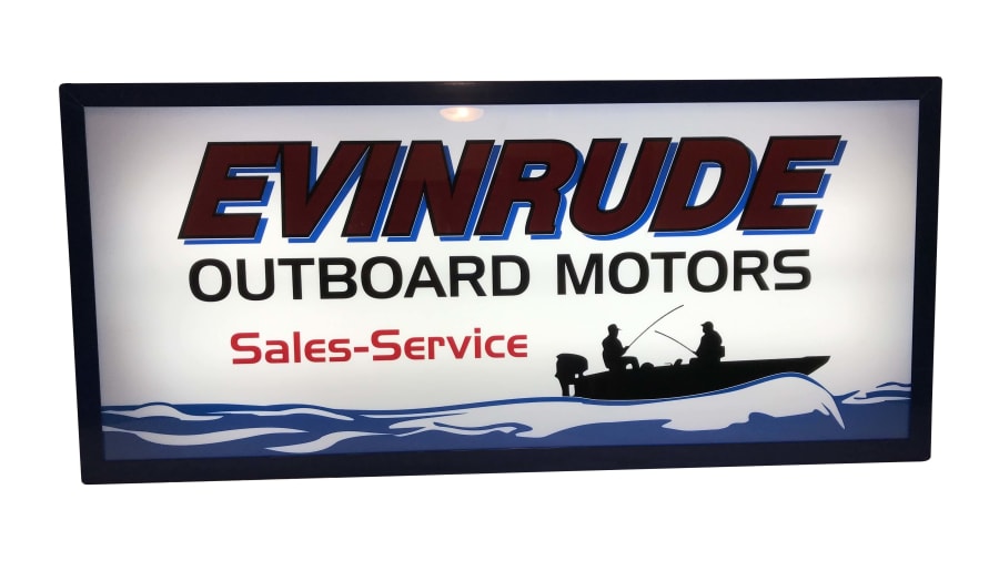 Evinrude Single-Sided Lit Sign 38x17x6 at Kissimmee 2020 as M565 ...