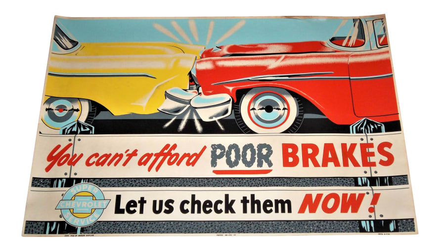 1958 Chevrolet Poor Brakes Framed Poster 38x25x1 at Kissimmee 2020 as ...