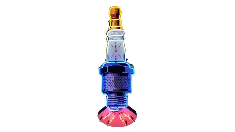 Champion Spark Plug Custom Made Tin Animated Neon 24x72 at Kissimmee ...