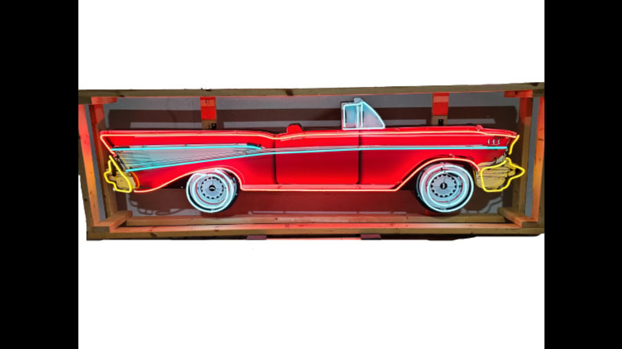 Custom 57 Chevy Single-Sided Tin Neon Sign at Kissimmee 2021 as M26 ...