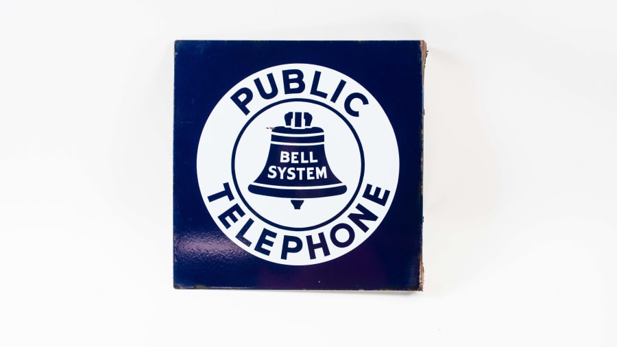Bell System Public Telephone Porcelain Sign