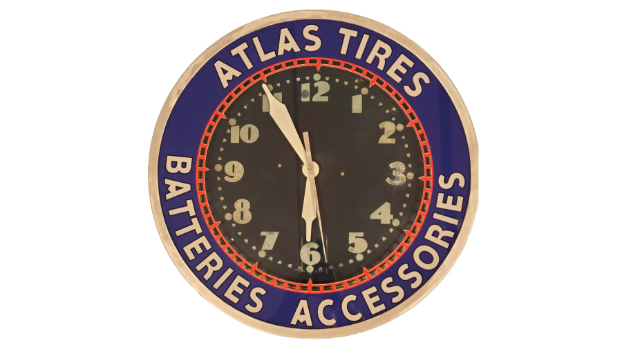 1950s Atlas Tires Light-Up Clock at Kissimmee 2021 as M292 - Mecum Auctions