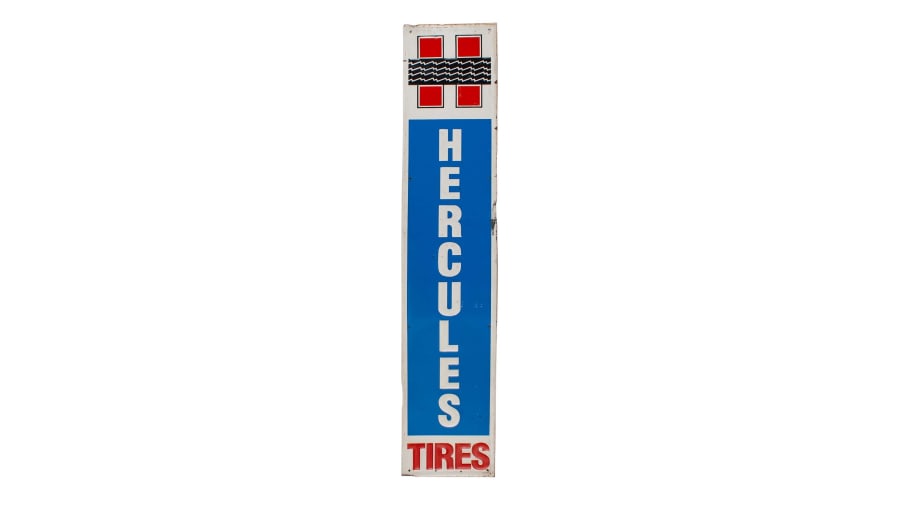 Hercules Tires Single-Sided Embossed Tin Sign for Sale at Auction ...