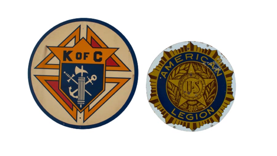 American Legion And Knights Of Columbus Single-Sided Aluminum And ...