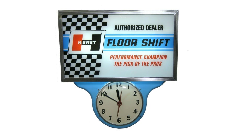 1950s-60s Hurst Floor Shift Light-Up Advertising Clock for sale at ...