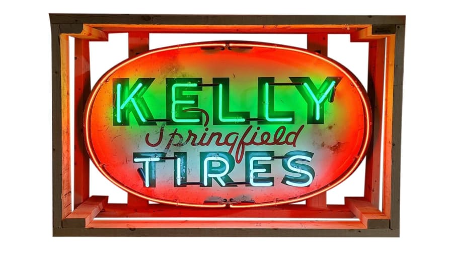 Kelly Tires Single-Sided Tin Neon Sign for Sale at Auction - Mecum Auctions