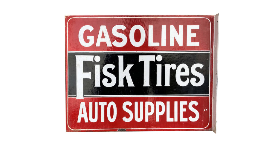 1930s Fisk Double-Sided Porcelain Flange Sign at Kissimmee 2022 as M93 ...