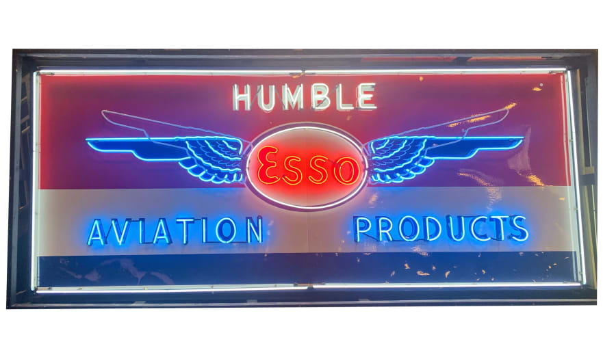 1950s Esso Aviation Single-Sided Porcelain Neon Sign for Sale at ...