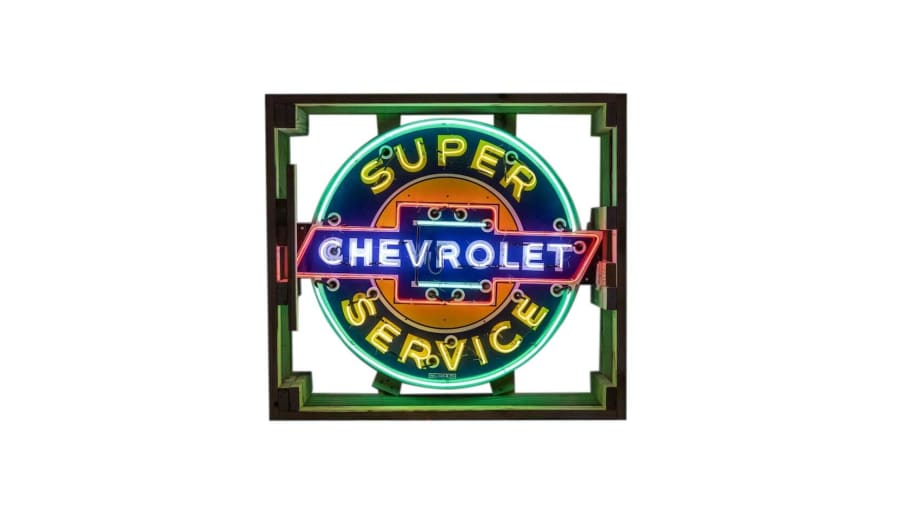 Super Chevrolet Single-Sided Porcelain Neon Sign at Kissimmee 2022 as ...