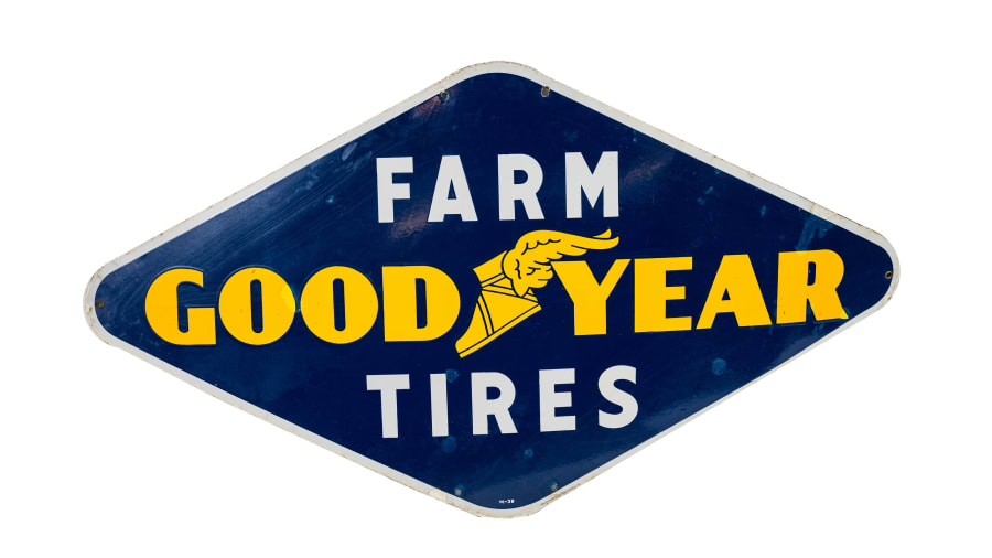 Goodyear Farm Tires Single-Sided Porcelain Sign at Kissimmee 2022 as ...