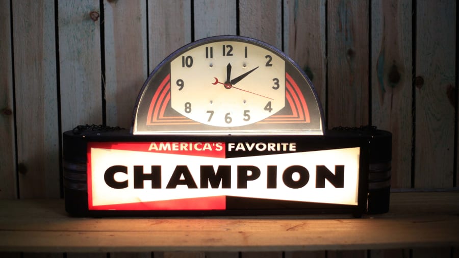 Champion Back-Lit Clock 26x14 at Kissimmee Road Art 2019 as M186 ...