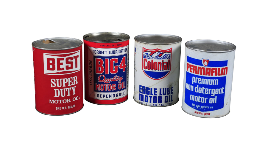 Assorted Motor Oil Cans Lot Of 4, 5x4 at Kissimmee Road Art 2019 as ...
