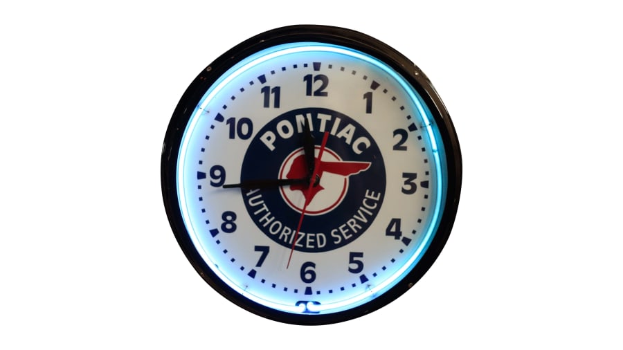 Pontiac Neon Clock 23x23x5 at Kissimmee Road Art 2019 as N174 - Mecum ...