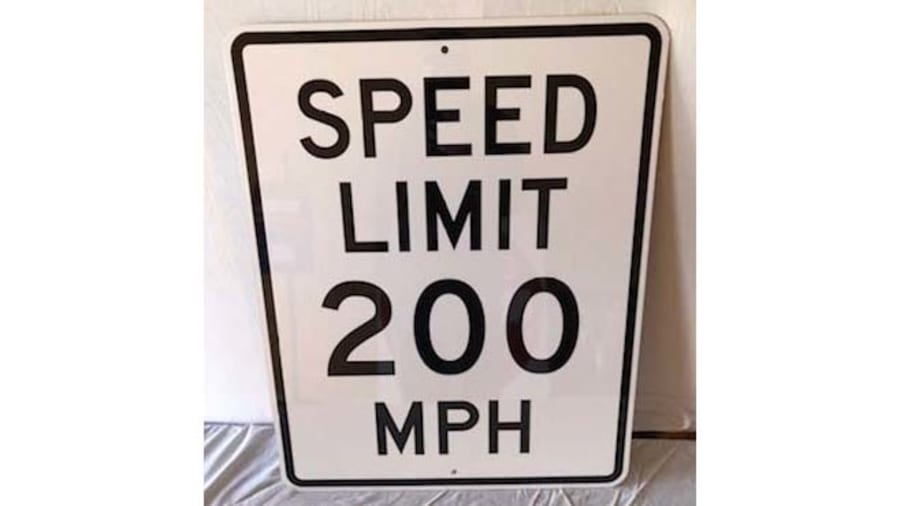 Speed Limit 200 Mph Sign 24x30 at Kissimmee Road Art 2019 as N427 ...