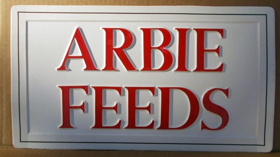 Arbie Feeds SSPlastic Embossed 18x10 for Sale at Auction - Mecum Auctions