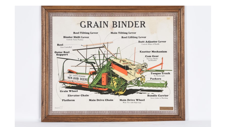 John Deere Grain Binder Framed Paper Sign 30 X 25 for Sale at Auction ...