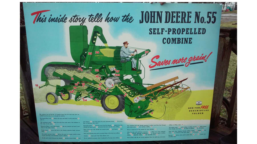 1952 John Deere Dealer, Combine Poster 38x50 at Davenport 2019 as M169 ...