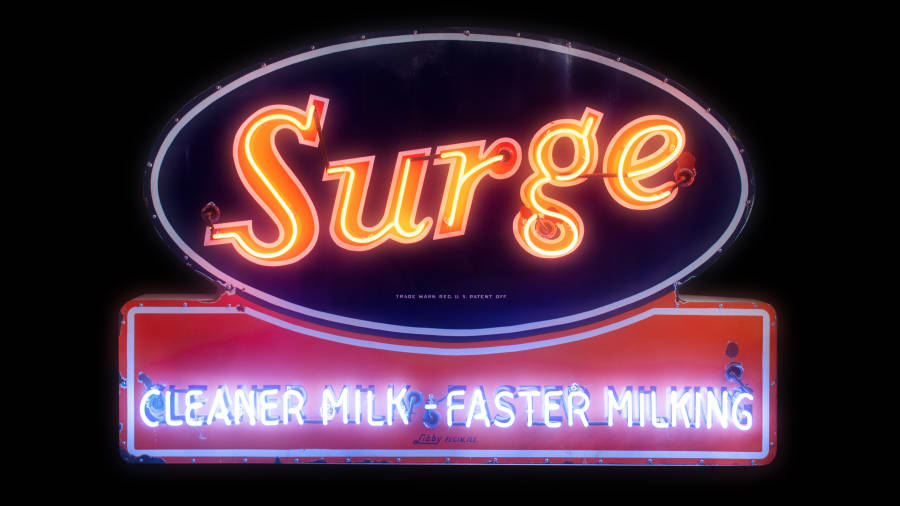 Surge Milking Neon Sign at Davenport 2019 as M193 - Mecum Auctions