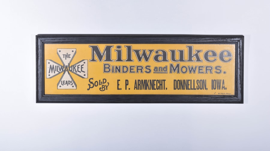 Milwaukee Binders And Mowers Framed SST 26.5x9 at Davenport 2020 as ...