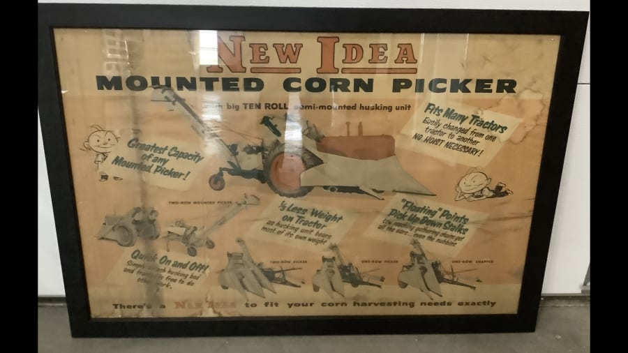 New Idea Mounted Corn Picker Framed Ad at Davenport 2020 as M178 ...