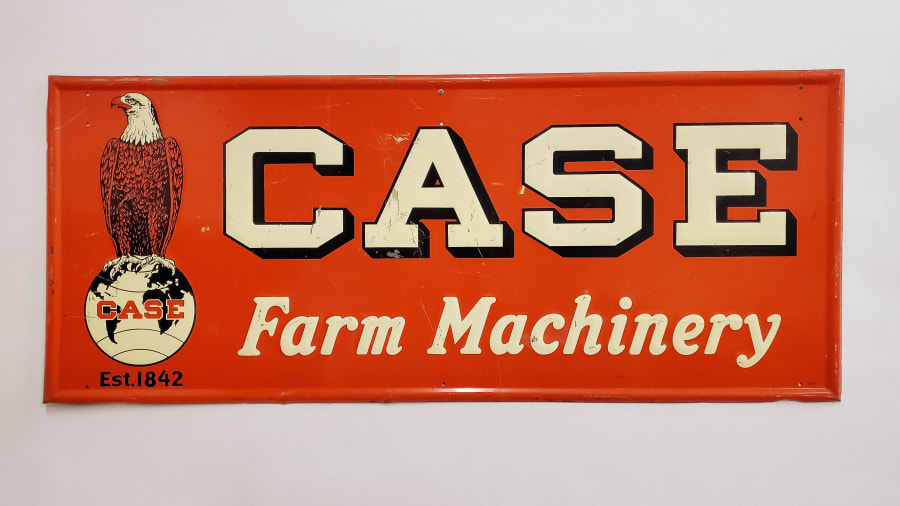 1940s Case Eagle Farm Machinery Single-Sided Embossed Tin 72x30 at ...