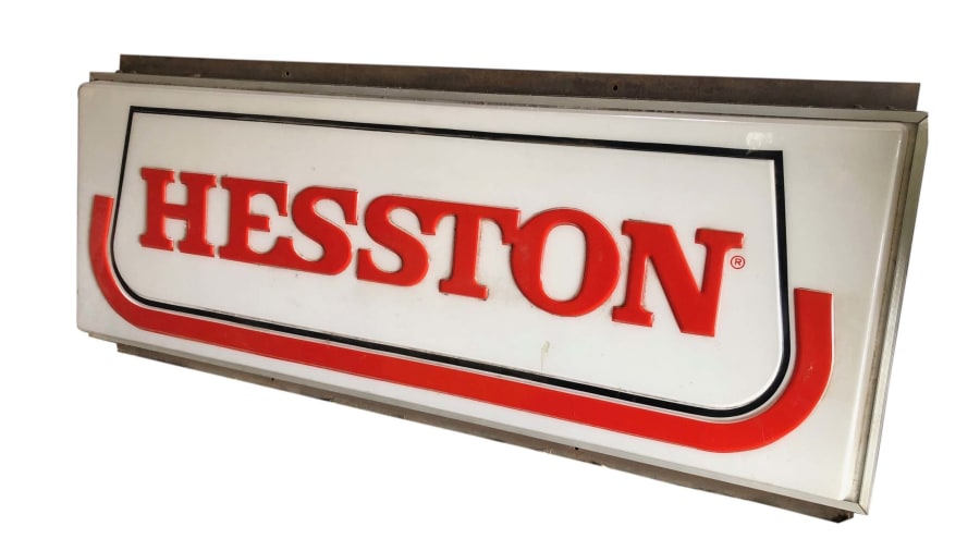 1970s 80s Hesston Single-Sided Lighted Dealer Sign for Sale at Auction ...