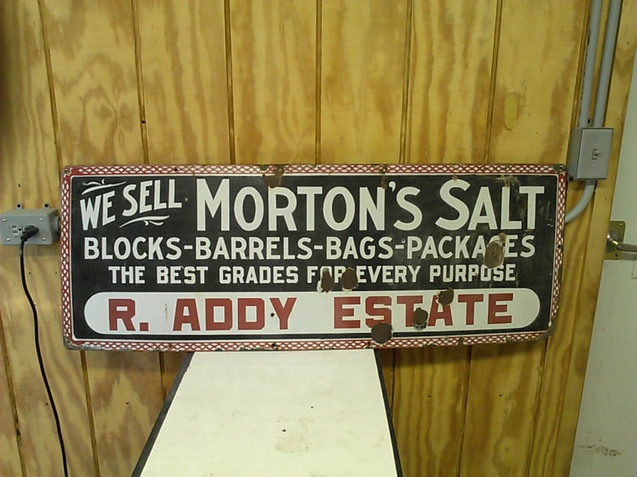 Morton Salt Sign SSP 48x17.5 at Gone Farmin' Iowa 2014 as M264 - Mecum ...