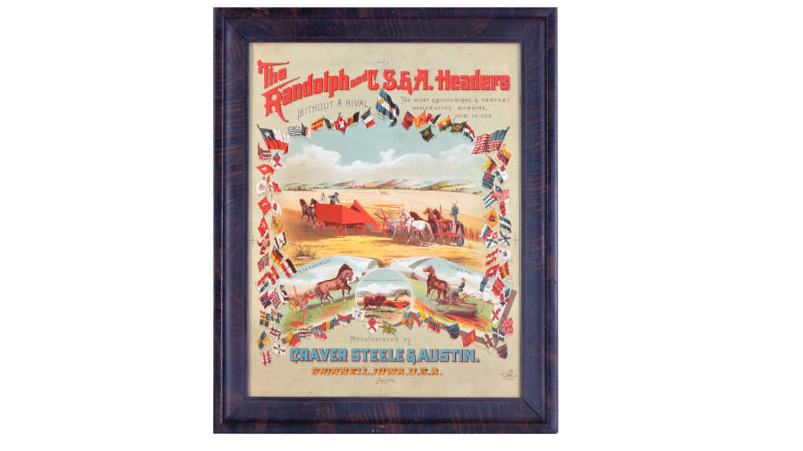 Randolph Harvester Early Paper Sign 19x24 at Gone Farmin' Iowa Premier ...