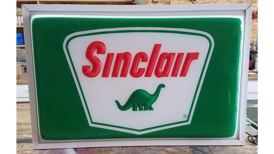Sinclair Dino Lighted Sign SS Plastic 36x24 at Gone Farmin' Iowa ...